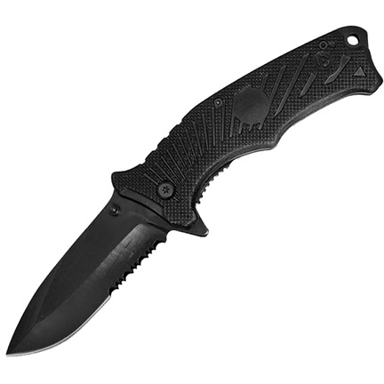 8" Black Blade Stainless Steel Spring Assisted Black Handle Knife with Clip