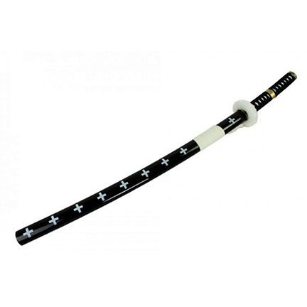 41" Black and White Collectible Katana Samurai Sword with Cross Design