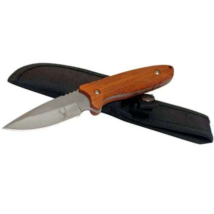 8" Full Tang Knife W/ Wood Handle & Nylon Sheath