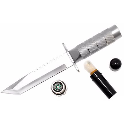 8" Knife W/ Compass and Sheath