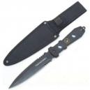12" Tactical Full Tang Knife Double Edged Black Handle