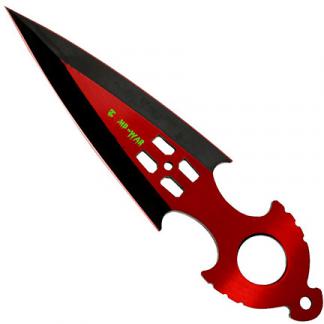 6.5" Red & Black Throwing Knife with Sheath