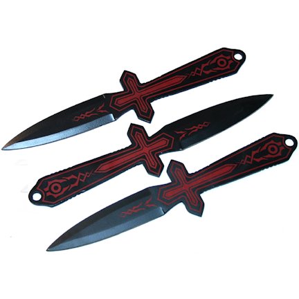 10" Double Edged Throwing Knives Red